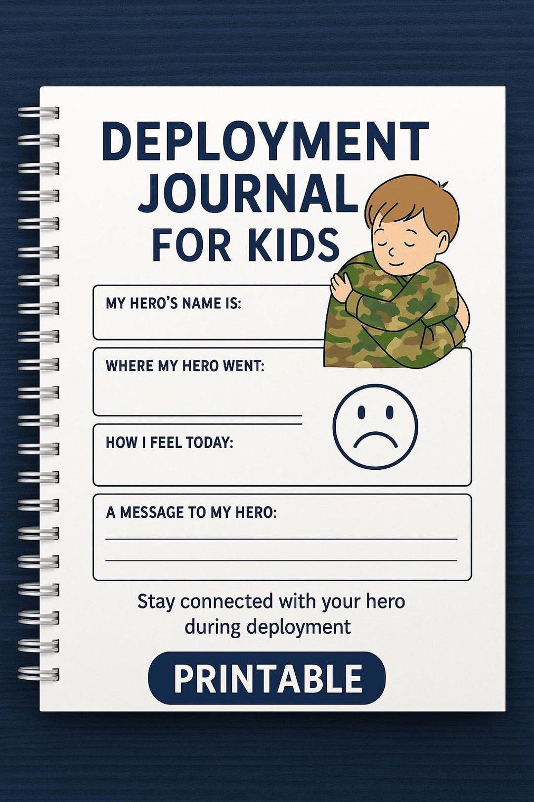 Deployment Journal for Kids | Printable Military Keepsake | Connect ...