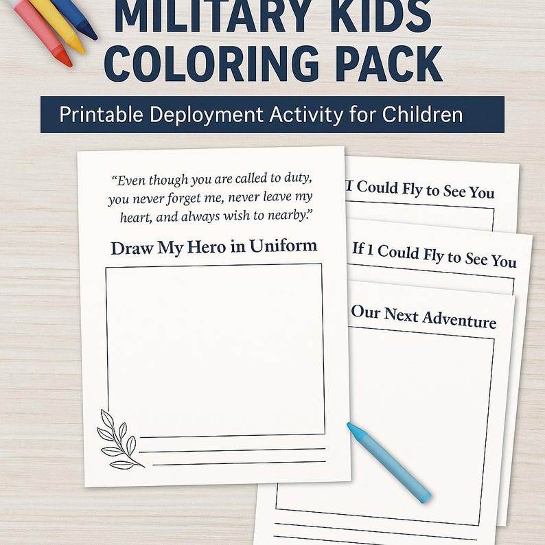 Military Kids Coloring Pack | Printable Deployment Activity for ...