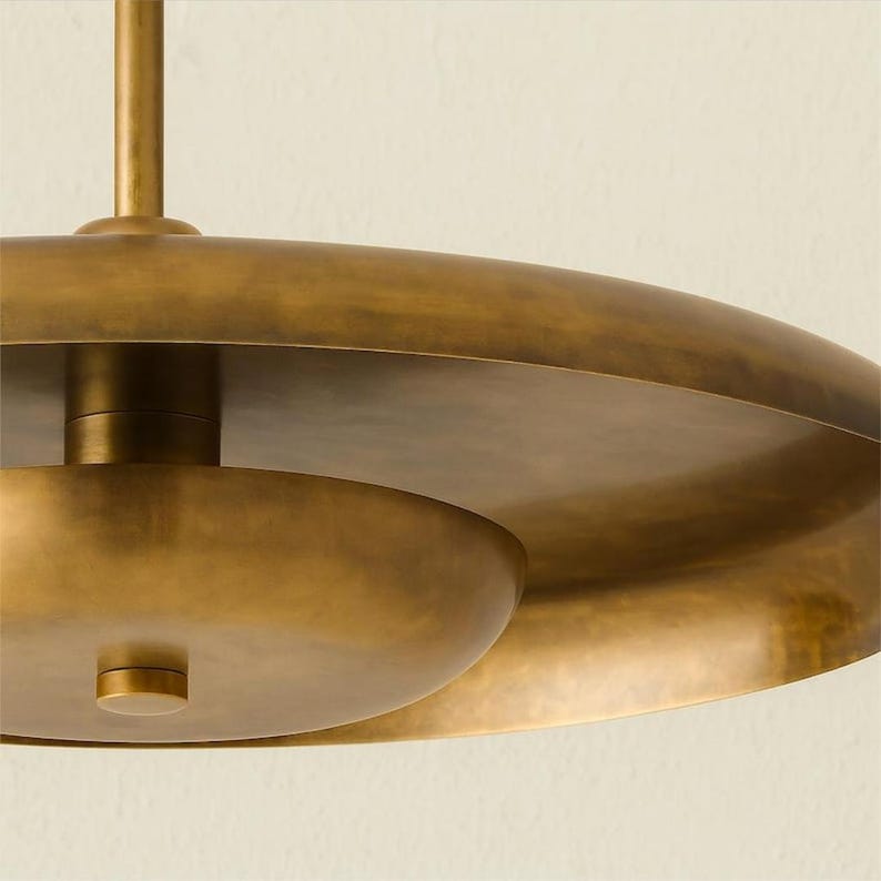 Modern Brass Pendant Light, Handcrafted Mid Century Dome Chandelier ...