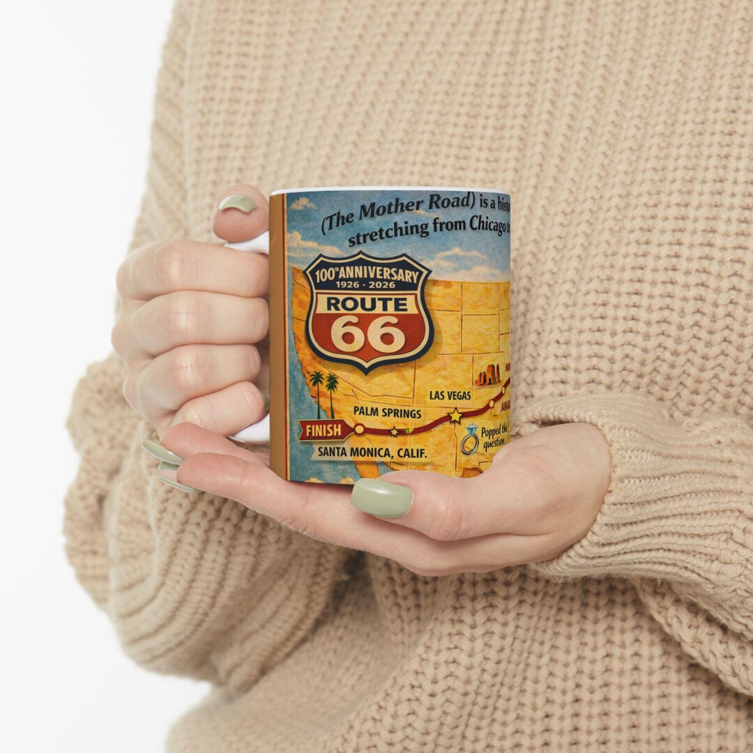 Vintage Route 66 Map Coffee Mug | U.S. Road Trip Gift - Etsy