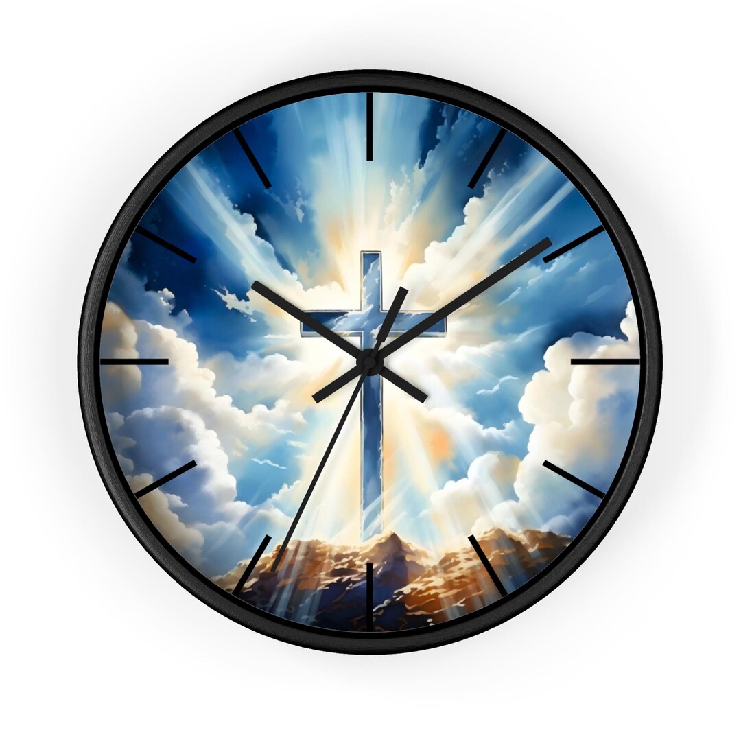 Christian Wall Clock - Sunrise Cross, Religious Home Decor - Etsy