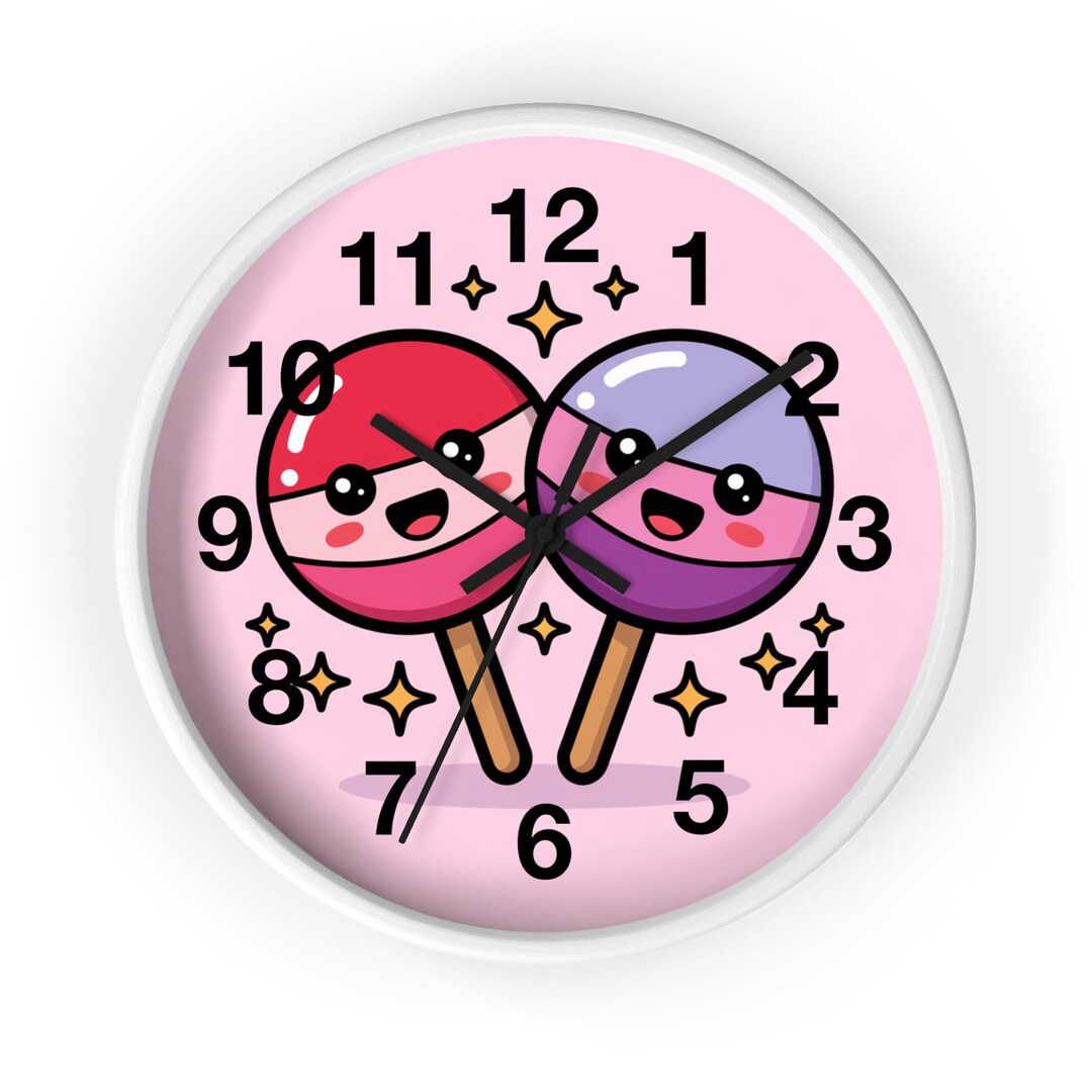 Lollipop Wall Clock: Kids Room Decor, Candy Lover Gift - Etsy