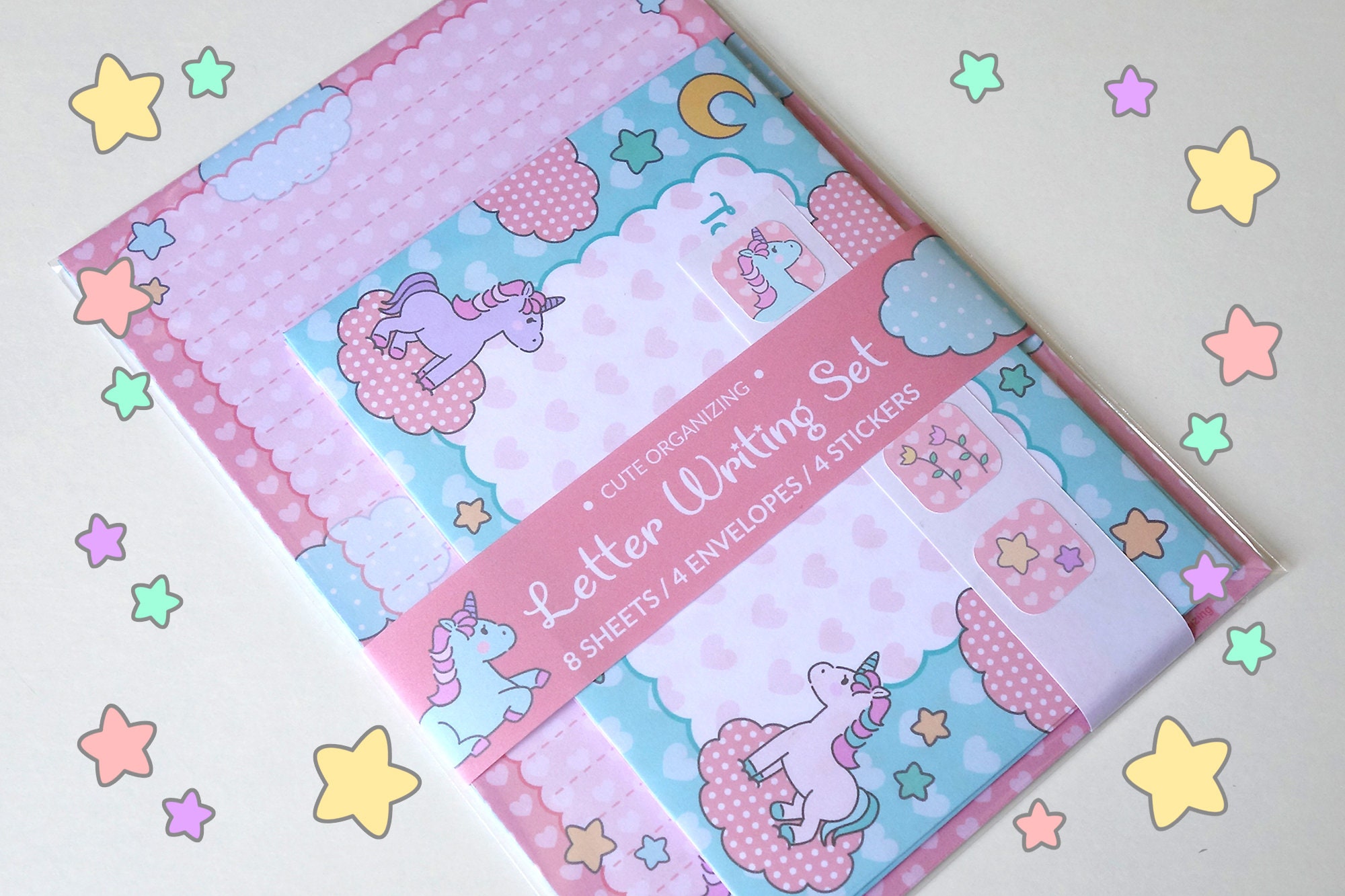 Unicorn Cute Letter Writing Paper Stationery Set Handmade - Etsy UK
