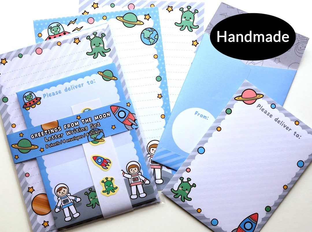 Cute Kawaii Astronauts Space Stars Planets Aliens Moon Cute Letter ...
