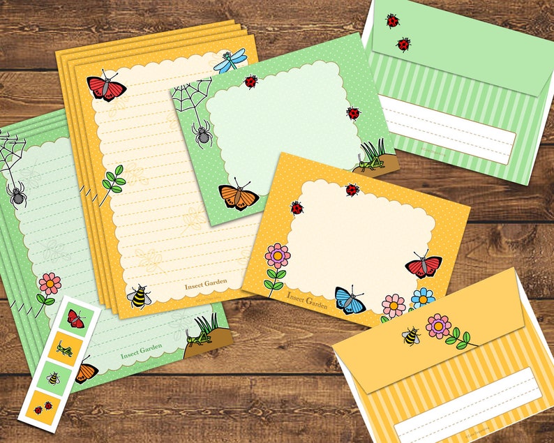 Insects Bugs Letter Writing Paper Stationery Set Handmade - Etsy UK