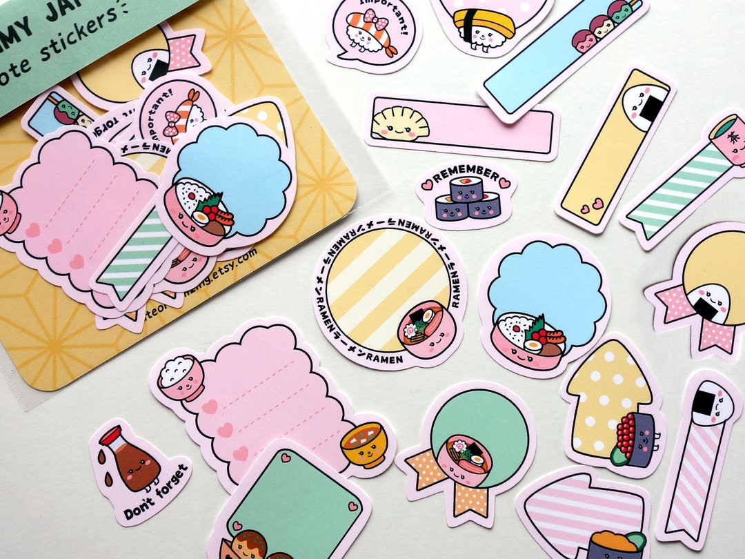 Cute Kawaii Japanese Food Cuisine Note 17 Pieces Sushi Ramen Takoyaki ...