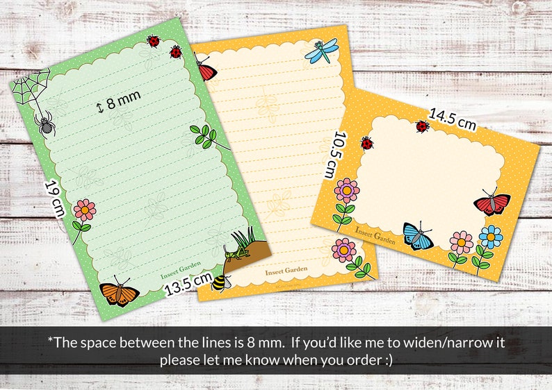 Insects Bugs Letter Writing Paper Stationery Set Handmade - Etsy