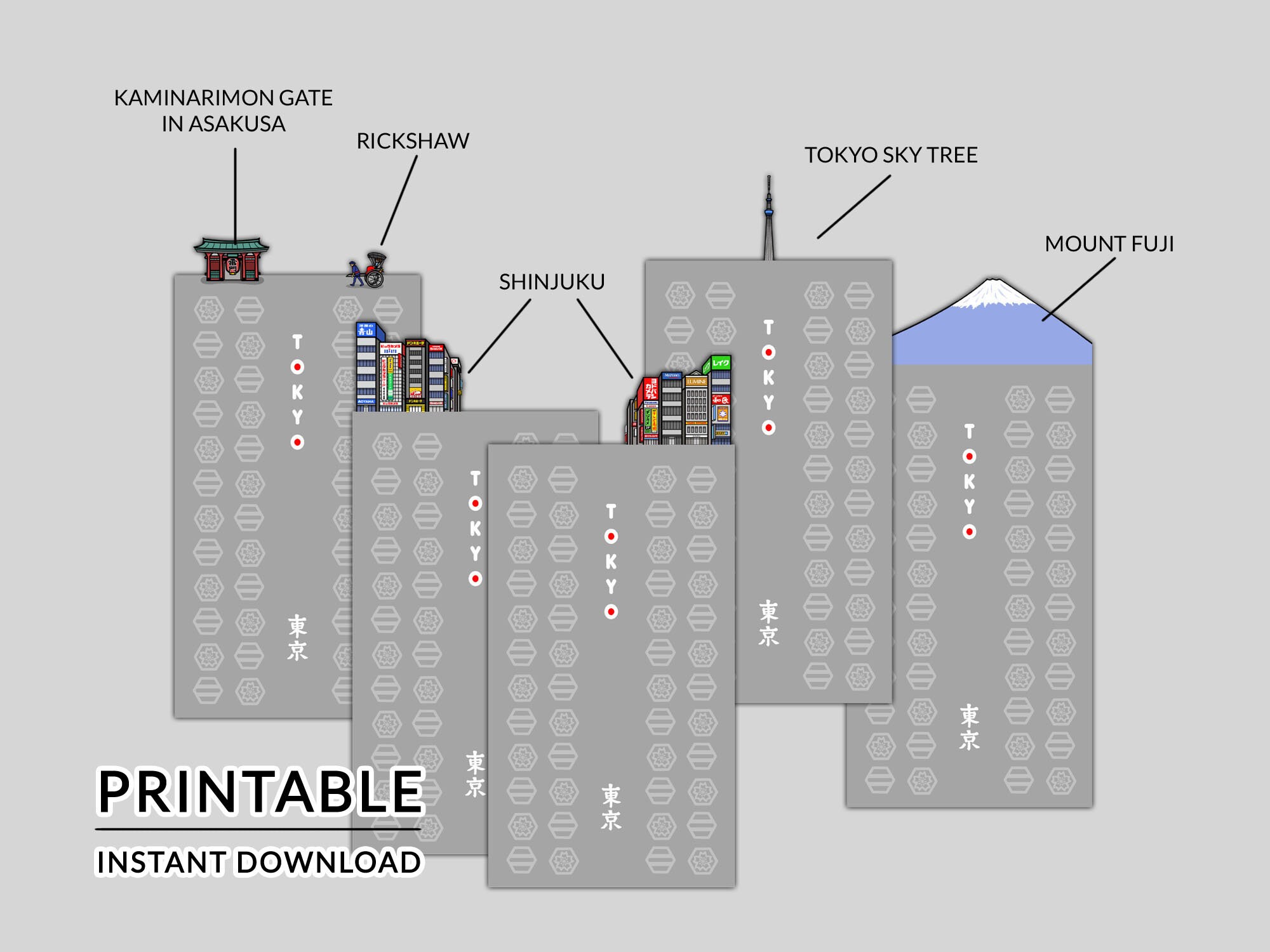 PRINTABLE Personal Size Cute Kawaii Tokyo Planner Dividers | Etsy