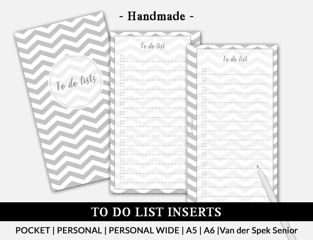 HANDMADE Printed to Do List Planner Inserts Chevron Filofax - Etsy