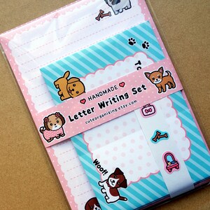 Dog Doggie Puppy Letter Writing Paper Stationery Set Handmade Ideal for ...