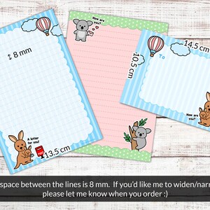 Cute Koala and Kangaroo Letter Writing Paper Stationery Set Handmade ...