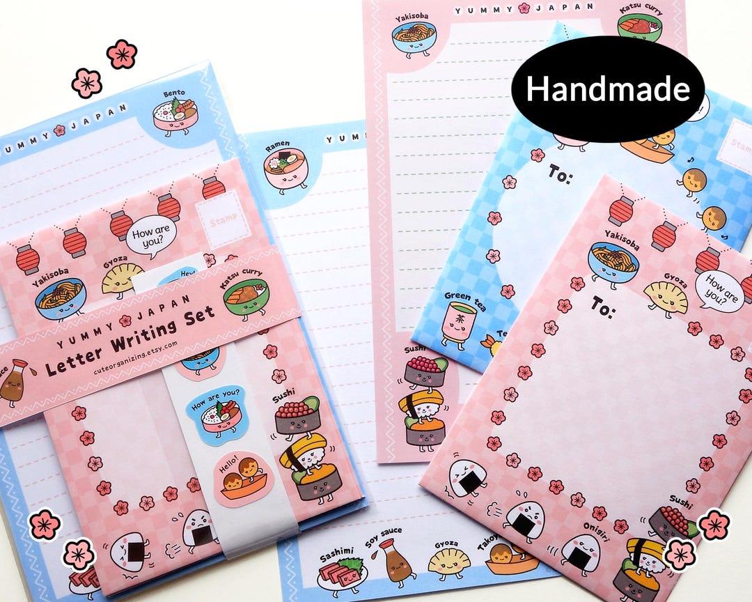 Cute Kawaii Letter Writing Paper Stationery Set Handmade Ideal for Kids ...