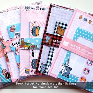 Cute Kawaii Letter Writing Paper Stationery Set Handmade Ideal for Kids ...