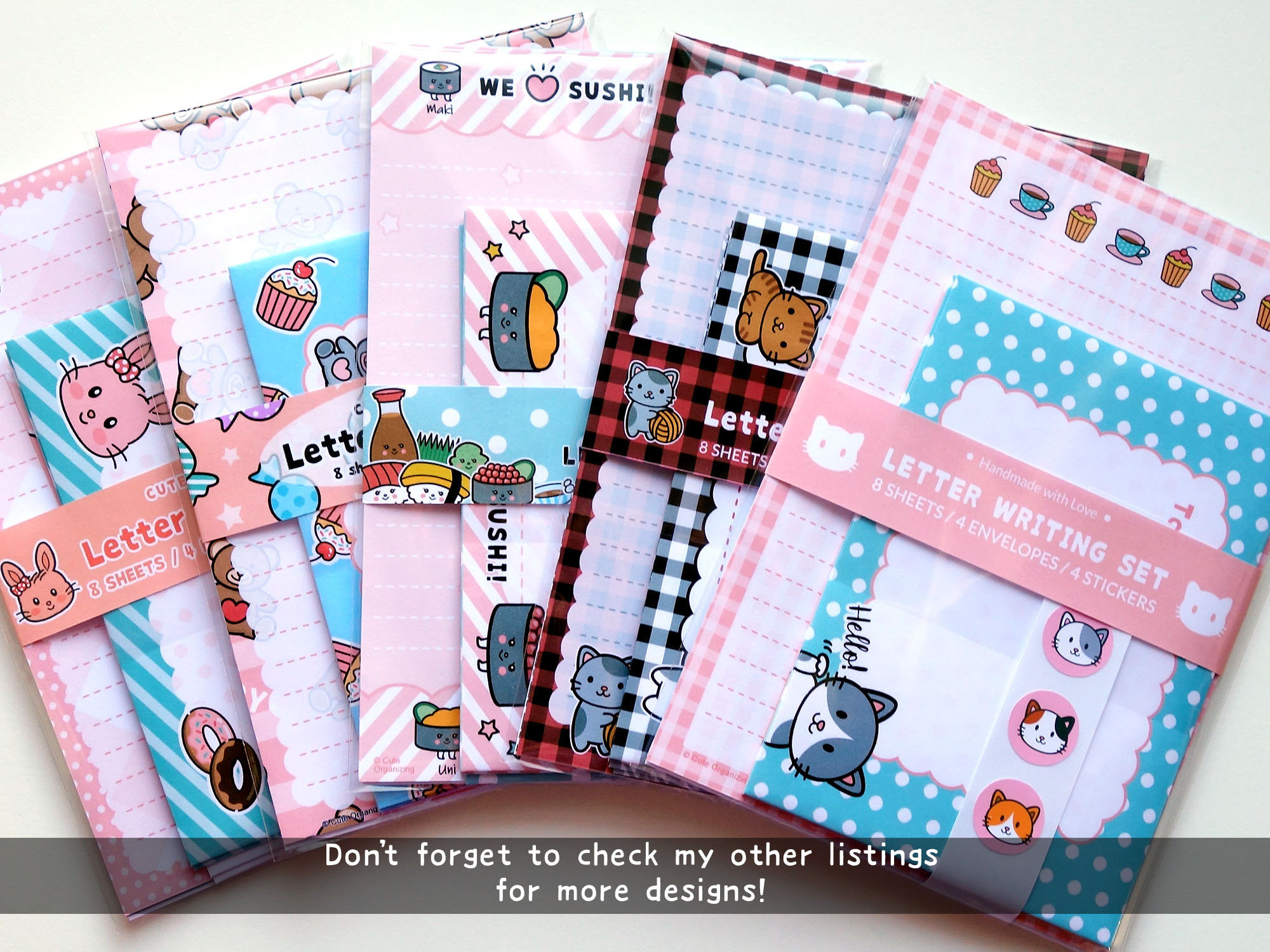 Cute Kawaii letter writing paper stationery set handmade ideal | Etsy