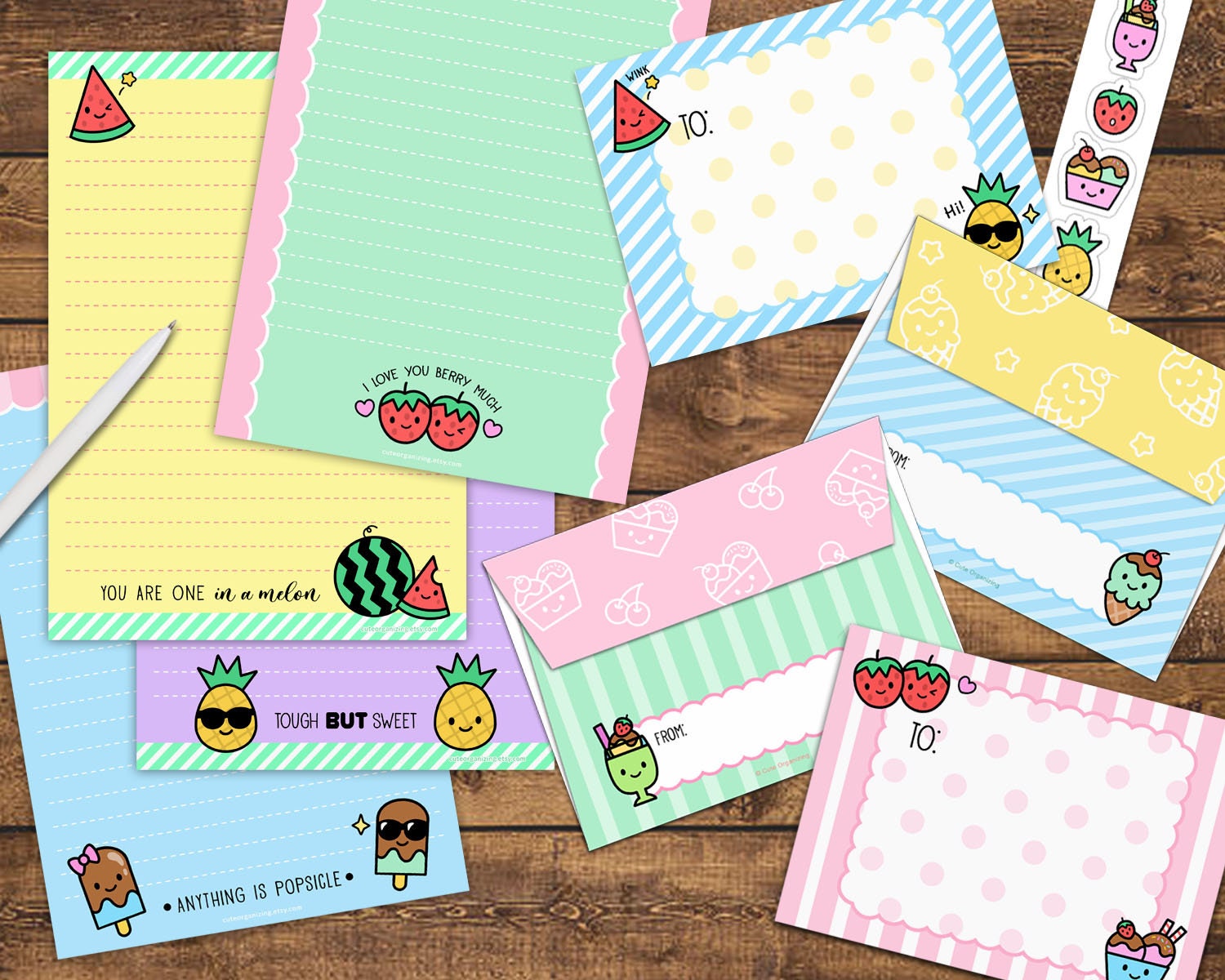 Cute Kawaii letter writing paper stationery set handmade ideal | Etsy