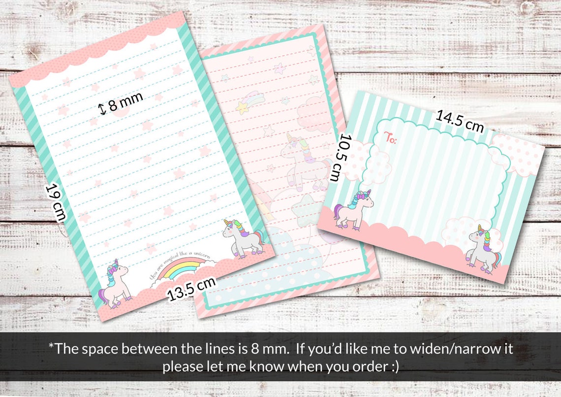 Unicorn Letter Writing Paper Stationery Set Handmade Ideal for - Etsy