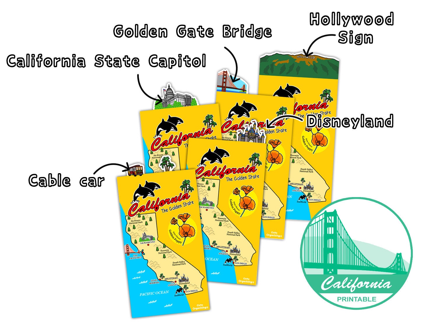 PRINTABLE A5 Size California Dividers Cute Kawaii Filofax | Etsy
