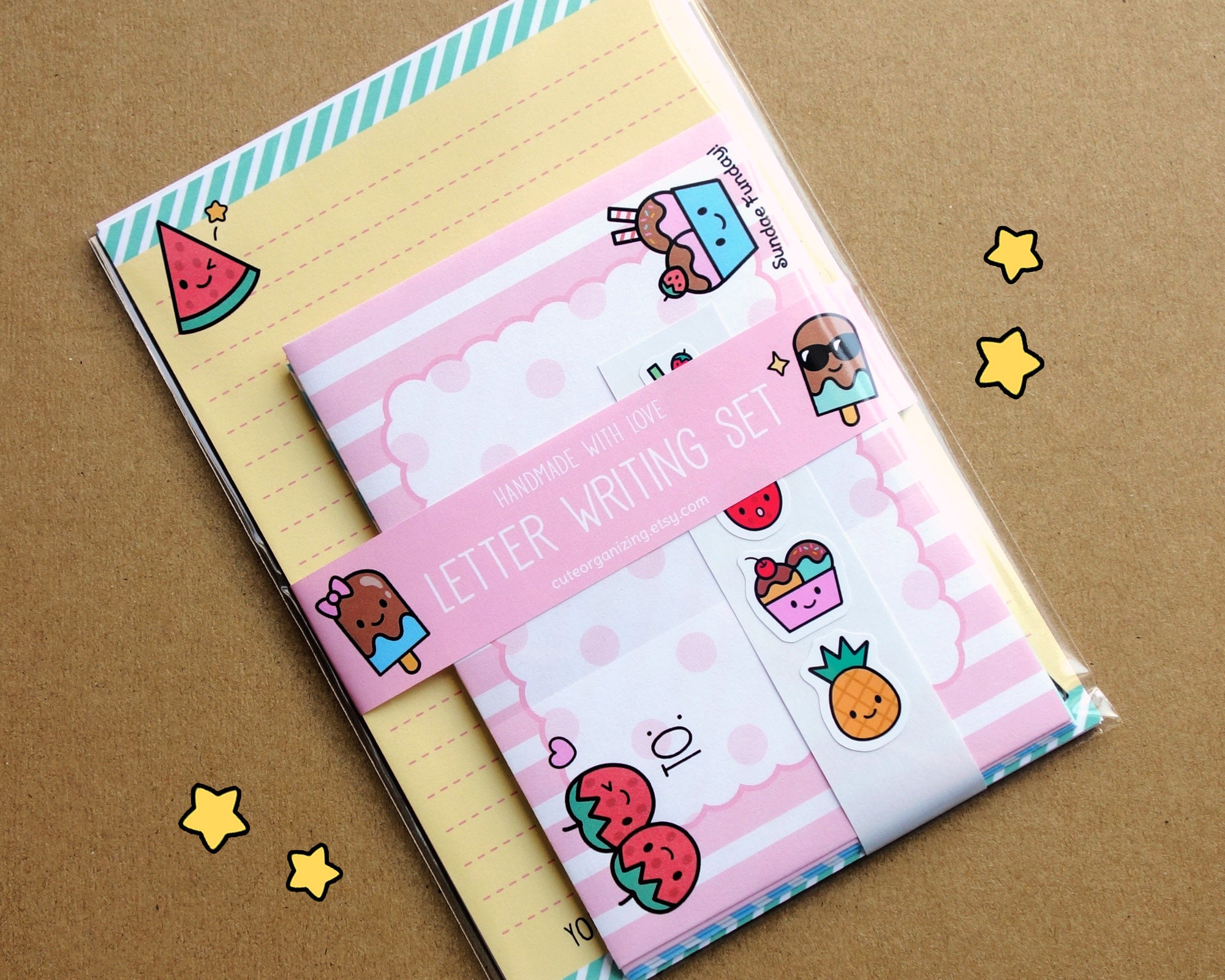 Cute Kawaii letter writing paper stationery set handmade ideal | Etsy