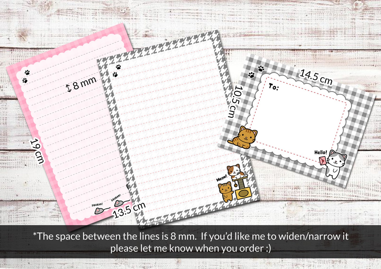 Cute Cats Kitties Letter Writing Paper Stationery Set Handmade - Etsy UK