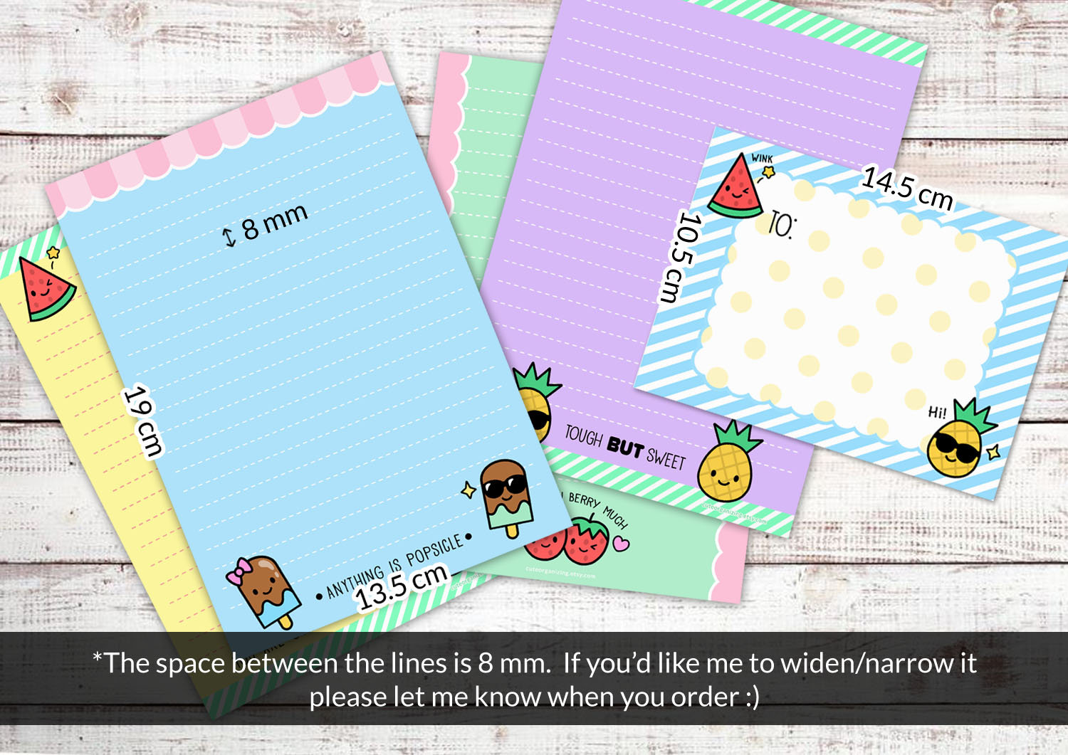 Cute Kawaii letter writing paper stationery set handmade ideal | Etsy