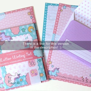 Unicorn Letter Writing Paper Stationery Set Handmade Ideal for Kids ...