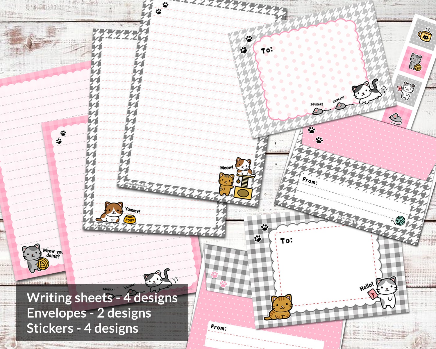 Cute Cats Kitties Letter Writing Paper Stationery Set Handmade - Etsy UK