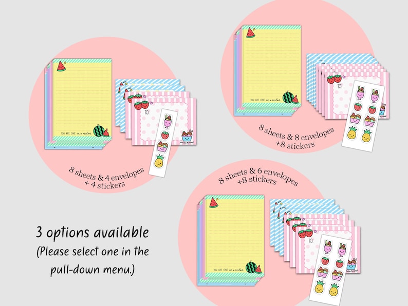 Cute Kawaii Letter Writing Paper Stationery Set Handmade Ideal for Kids ...