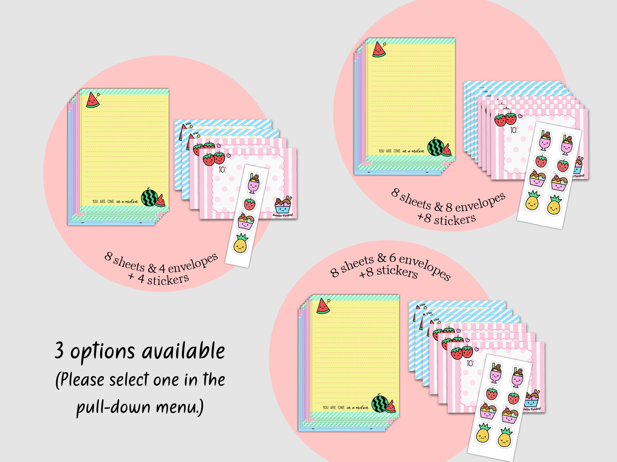 Cute Kawaii letter writing paper stationery set handmade ideal | Etsy