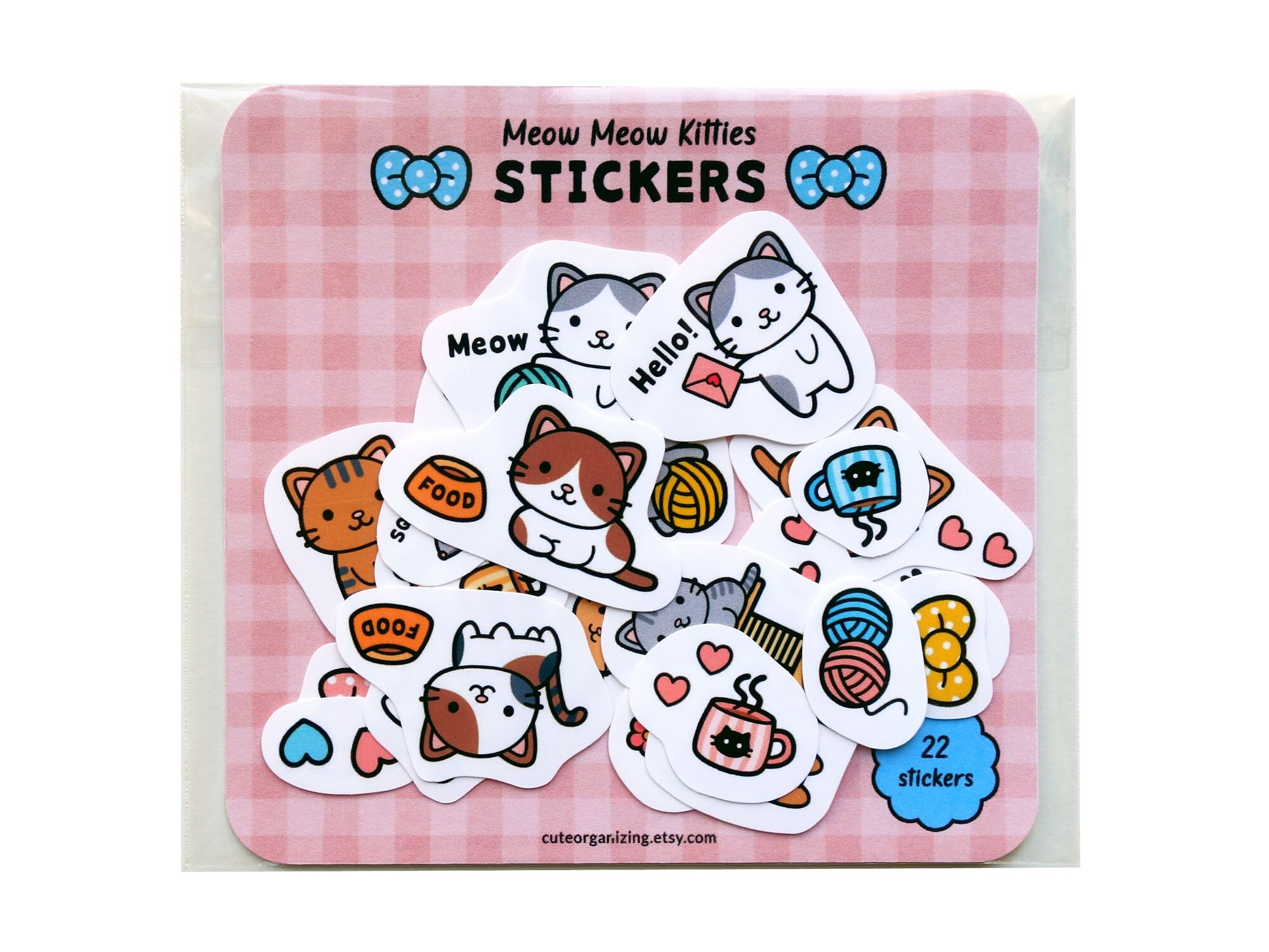 Cute Kawaii Kitty Cats Stickers 22 Pieces Matte Stickers - Etsy Singapore