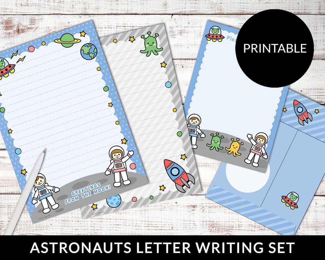 PRINTABLE Cute Kawaii Letter Writing Stationery Set Cute Astronauts ...