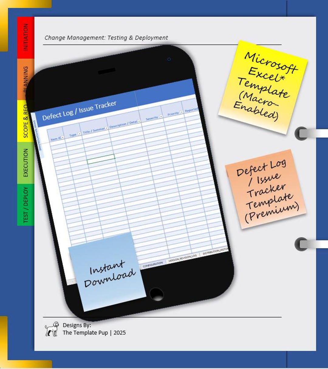 Defect Log / Issue Tracker Template | QA Testing | Project Management ...