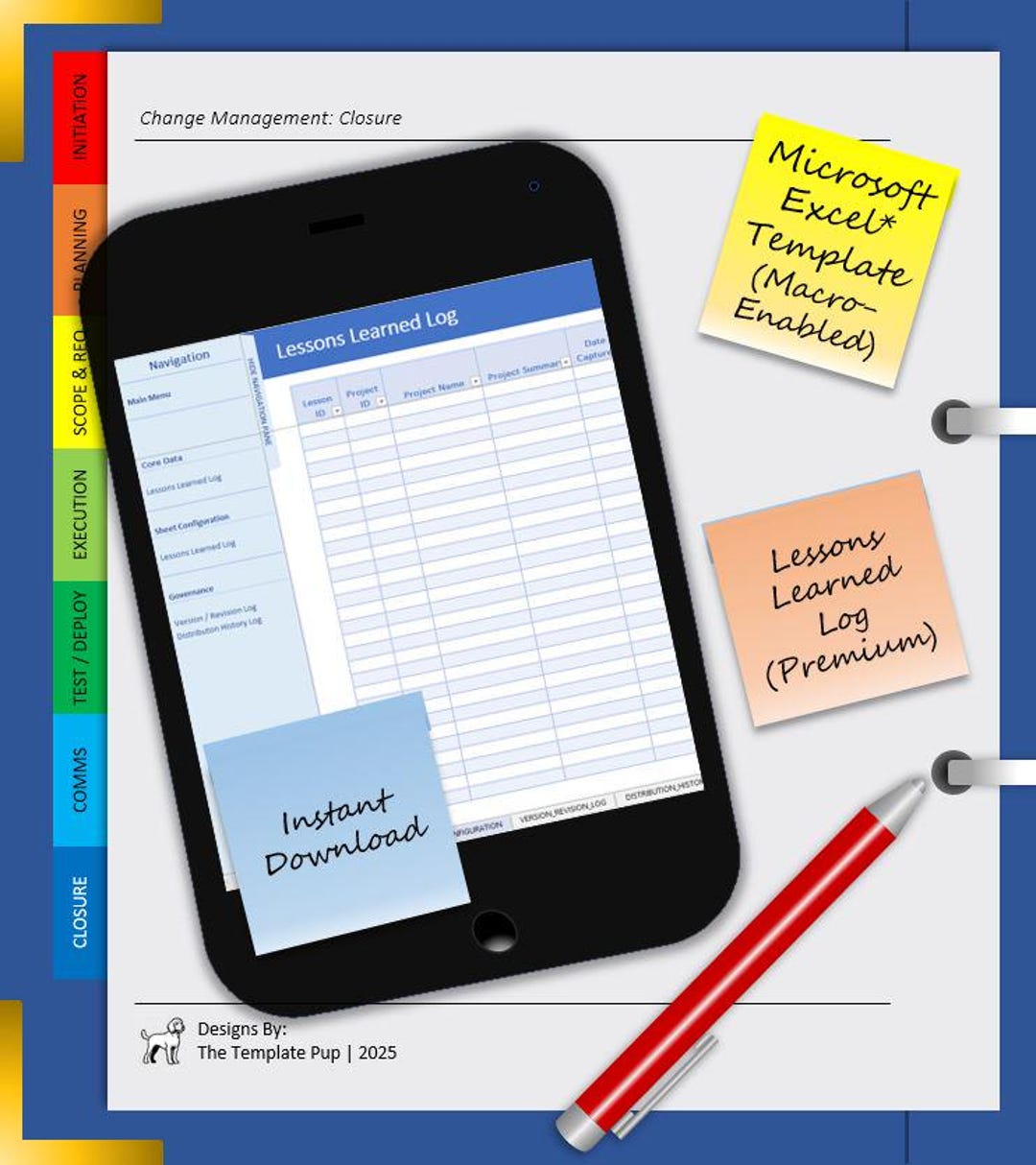 Lessons Learned Log Template Pack | Microsoft Excel (macro-enabled ...