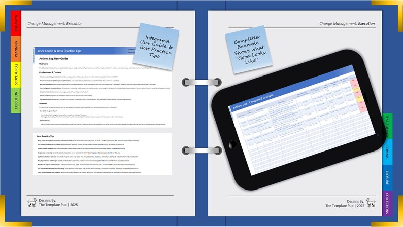 Actions Log Template | IT Project Management | Microsoft Excel (macro ...