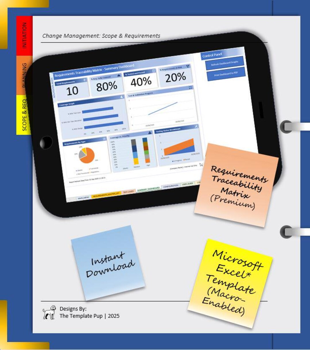 Requirements Traceability Matrix Template | Macro-enabled | Microsoft ...