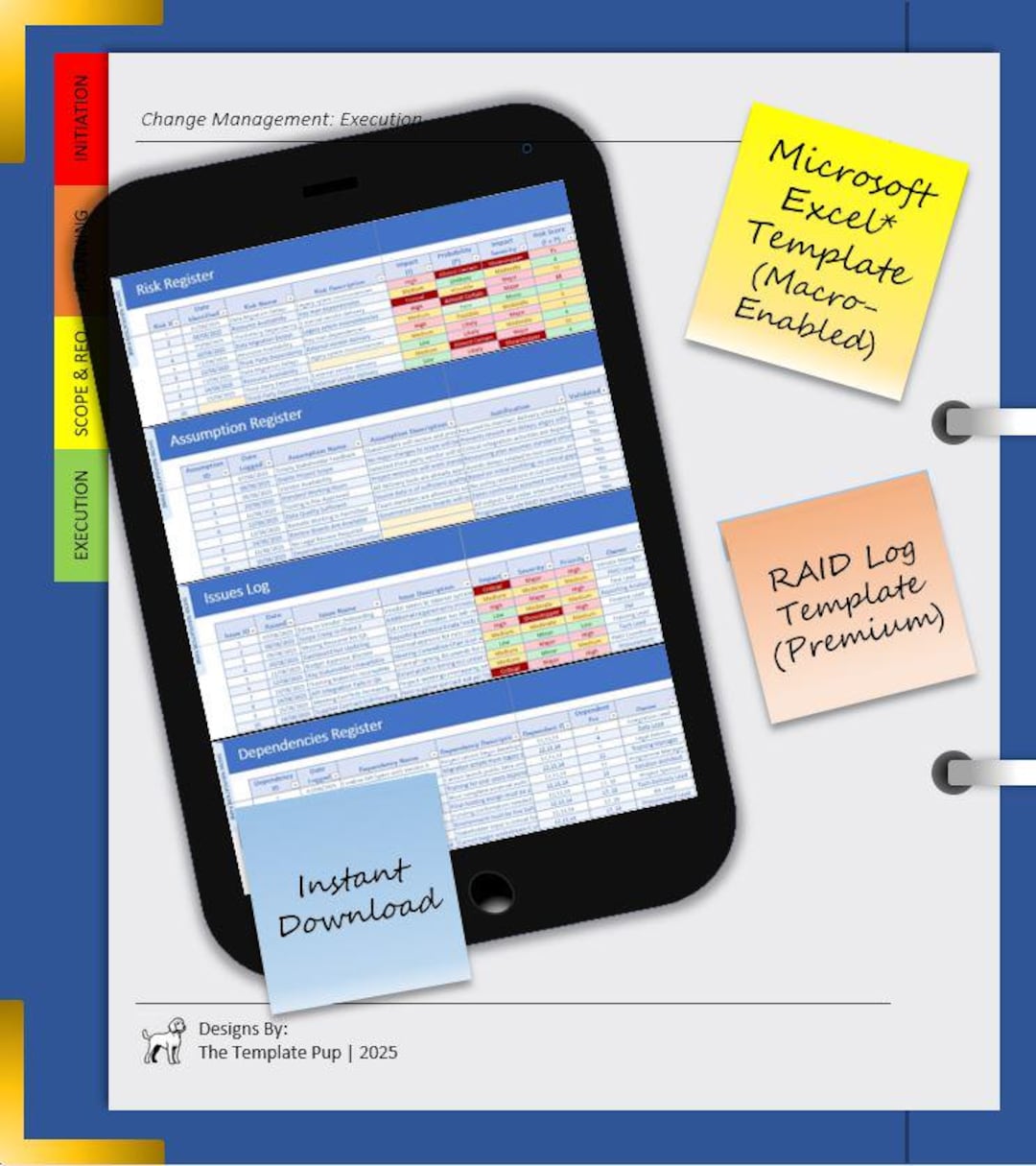 RAID Log Template | Project Management | Microsoft Excel (macro-enabled ...