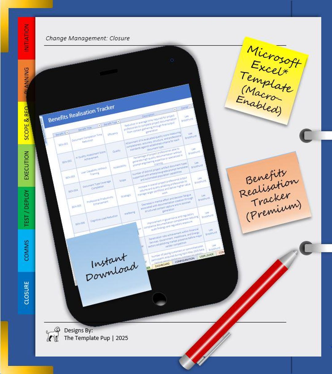 Benefits Tracker Template | IT Project Management | Microsoft Excel ...