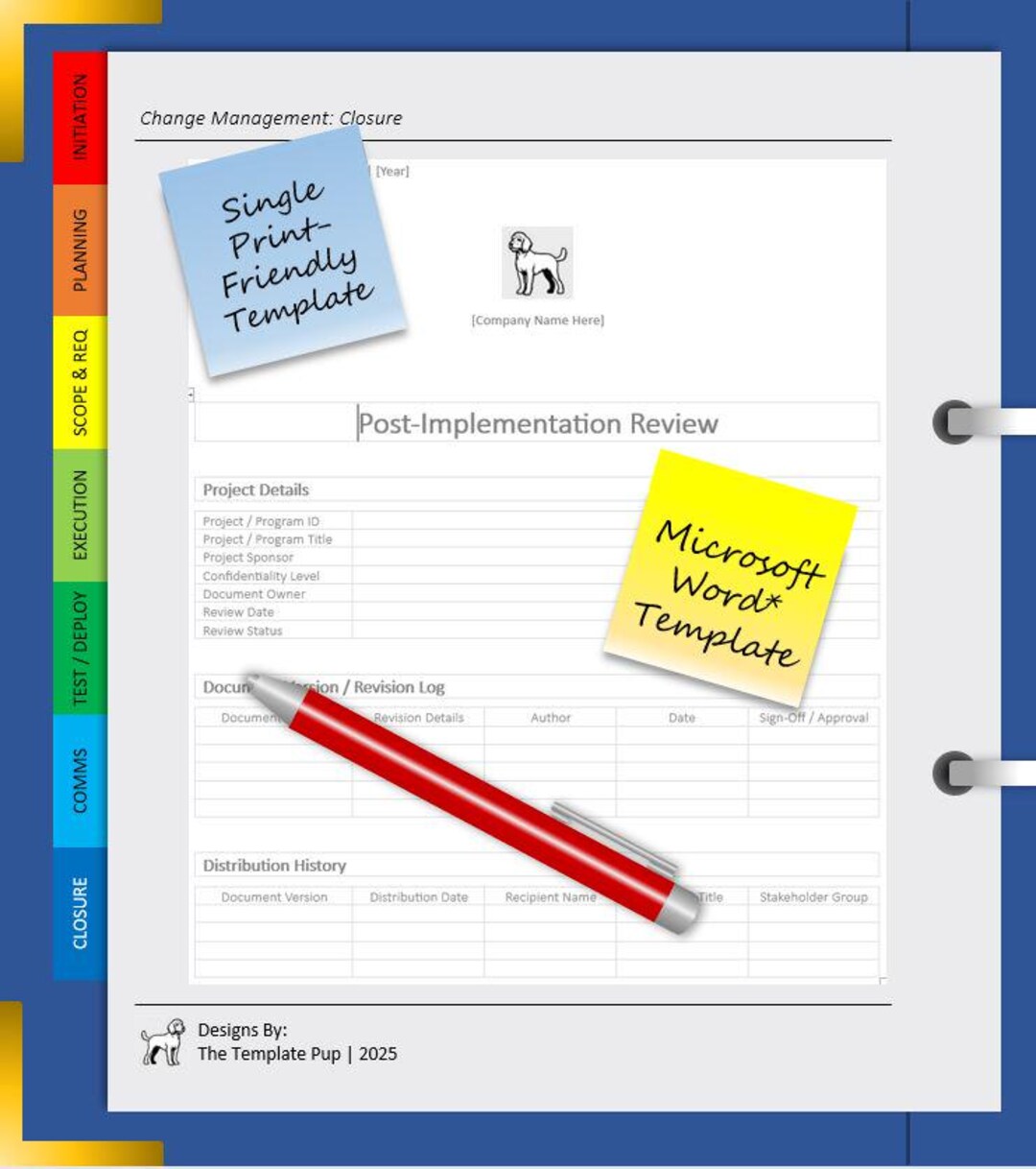 Post-implementation Review Template | PIR | Project Review | Project Closure Report | Project ...