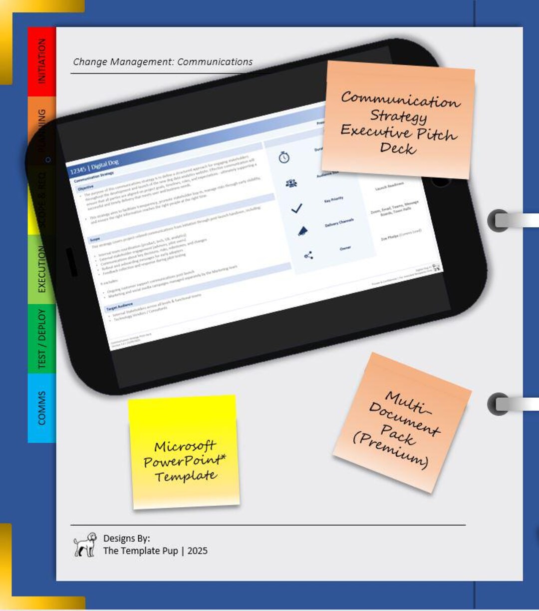 Communications Strategy Pitch Deck Template | Project Management ...