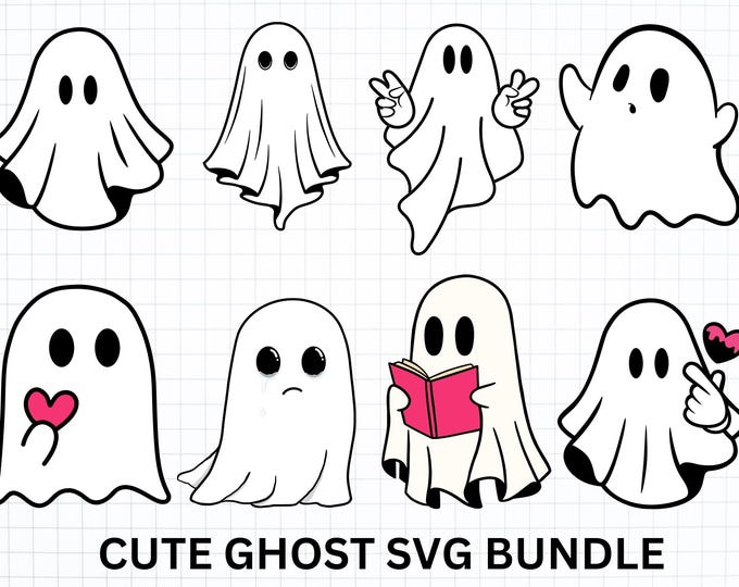 Cute Ghost SVG, Ghost SVG, Cute Spooky Ghost, Halloween SVG, Horror ...