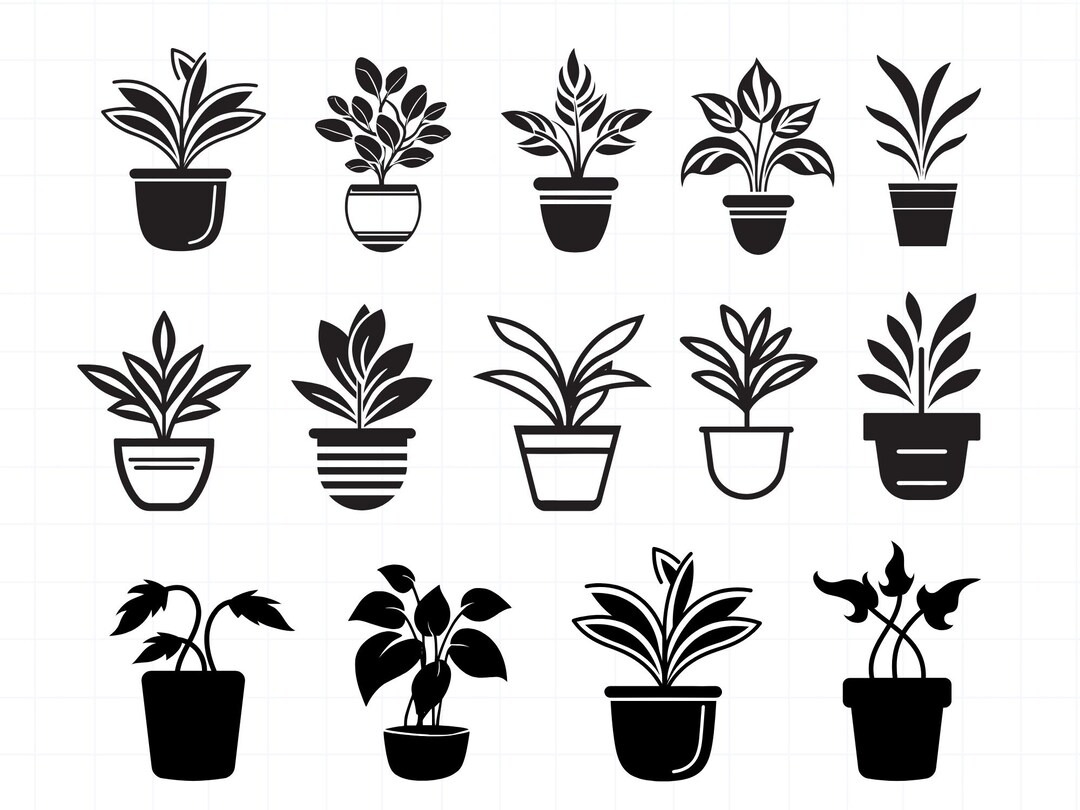Plant Svg Bundle, Potted Plant SVG Bundle, Houseplant Svg, Plants in ...