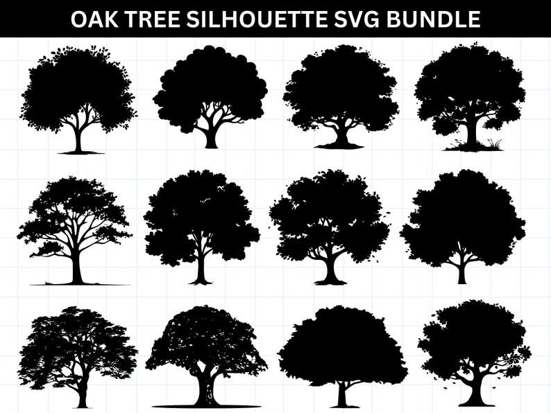 Oak Tree SVG Bundle , Tree Svg, Big Tree Svg, Oak SVG, Outdoor SVG ...