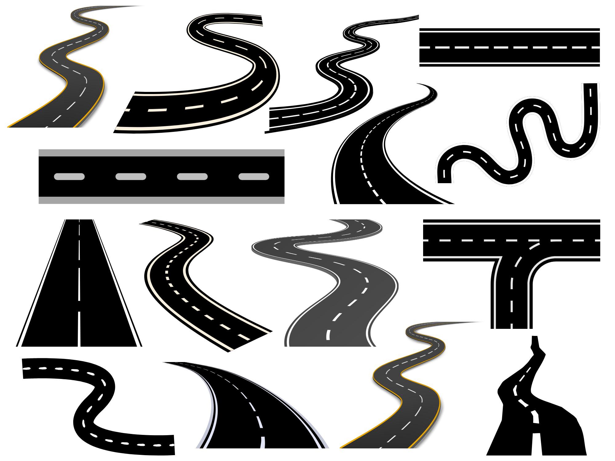 Road Svg Bundle,road Clipart, Road Cut File, Highway Svg, Road Dxf ...
