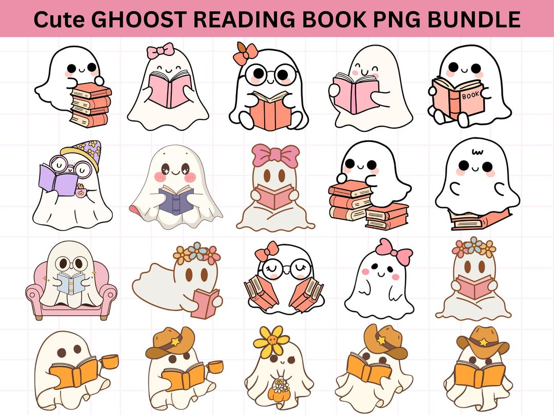 Cute Ghost Book SVG | Ghost Reading Books SVG | Book Lover SVG ...