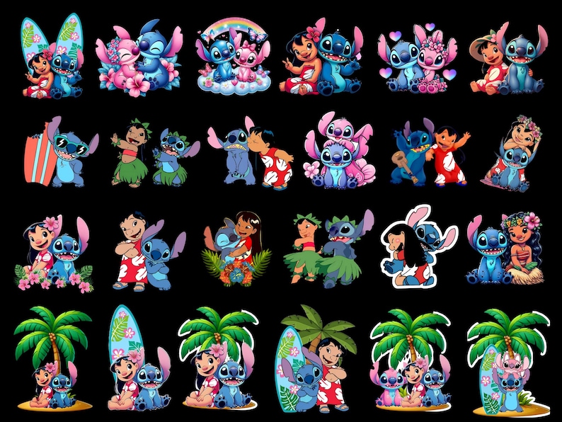 Lilo and Stitch Watercolor Clipart, Lilo & Stitch Clipart, Cute Lilo ...
