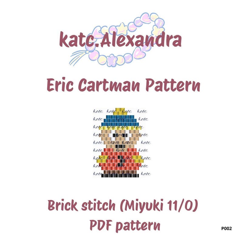 Eric Cartman Brick Stitch Beading Pattern | Miyuki 11/0 PDF | Bead ...