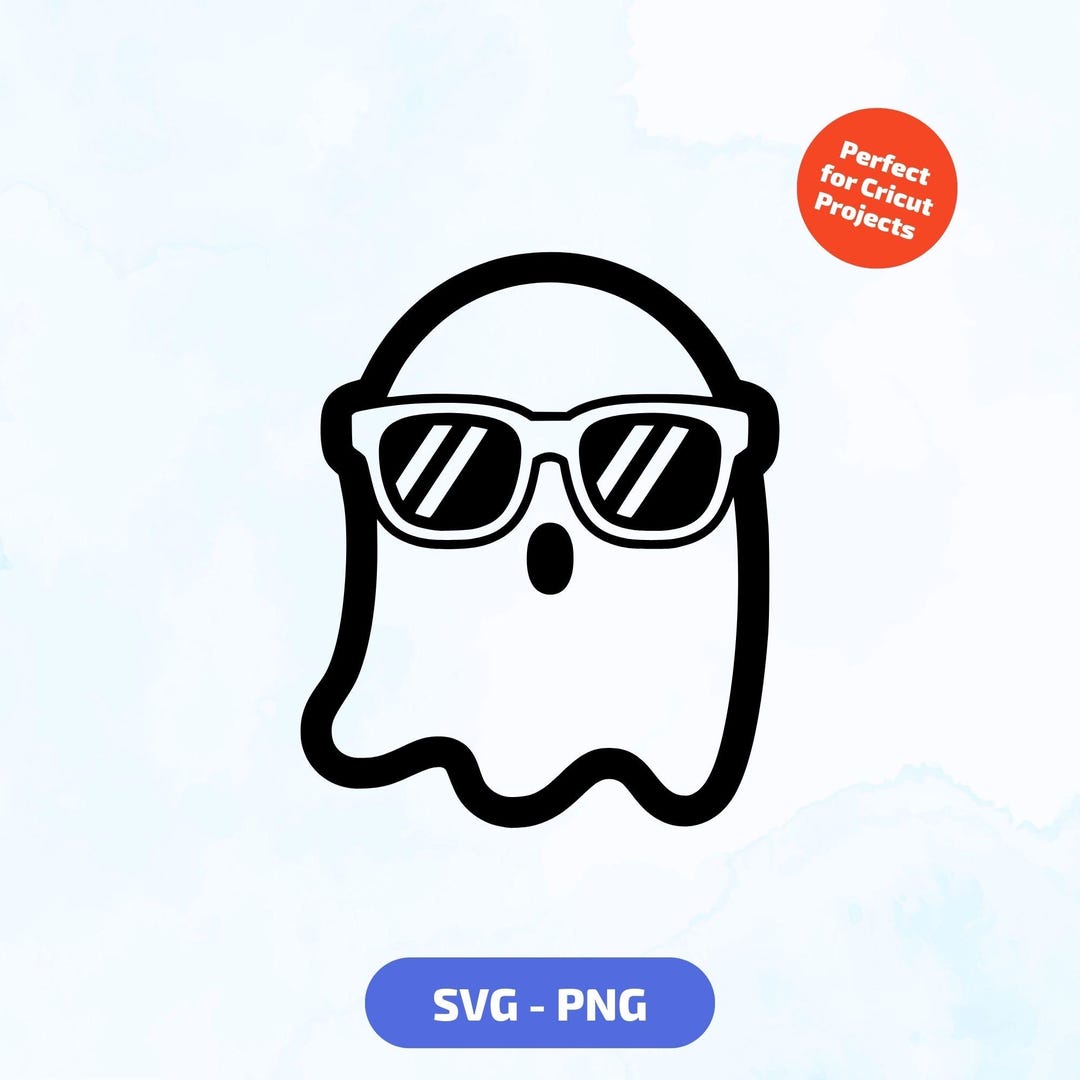 Cool Ghost SVG, PNG | Funny Halloween Ghost Clipart for Cricut ...