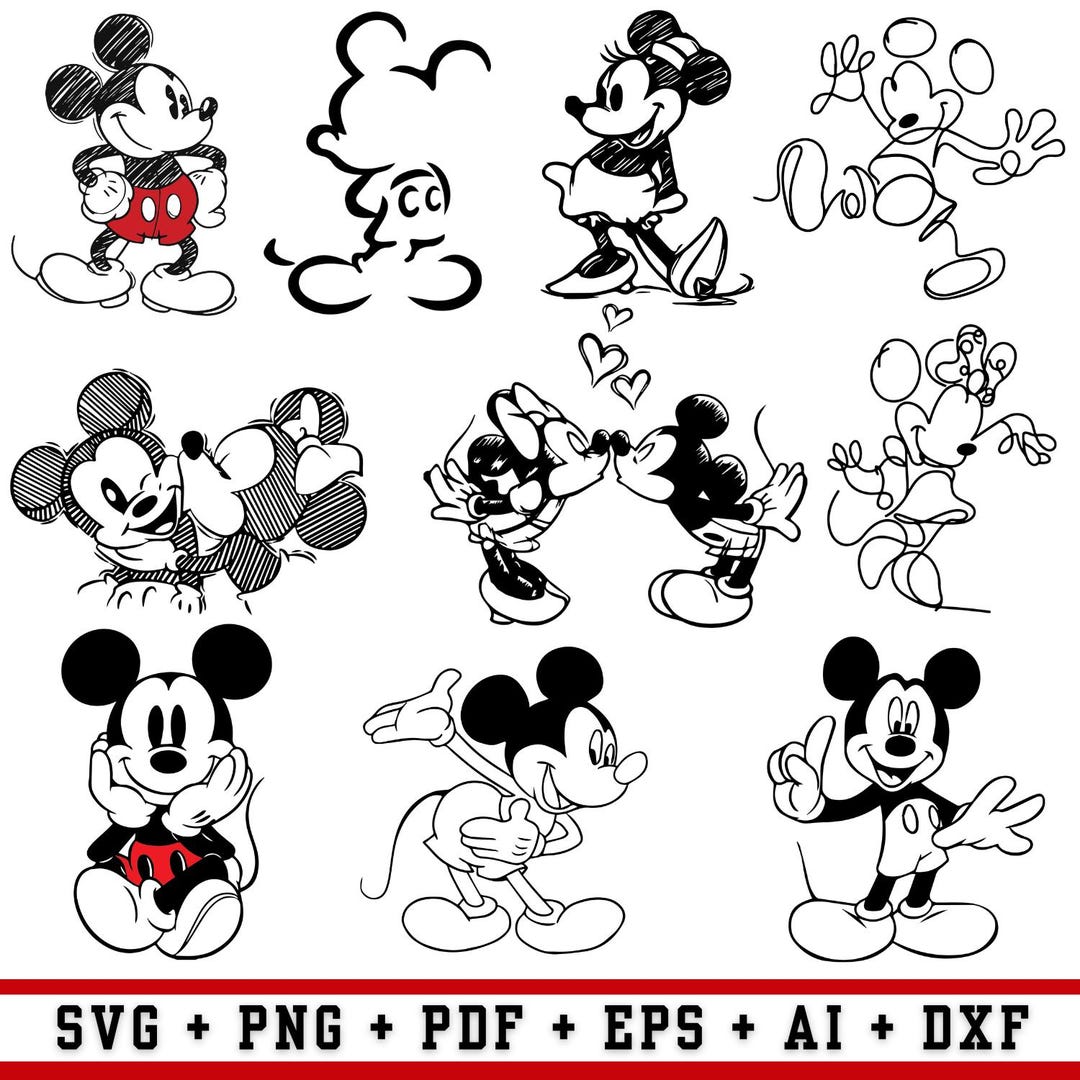 Mouse Sketch SVG, Family Vacation Design (digital Download) - Etsy