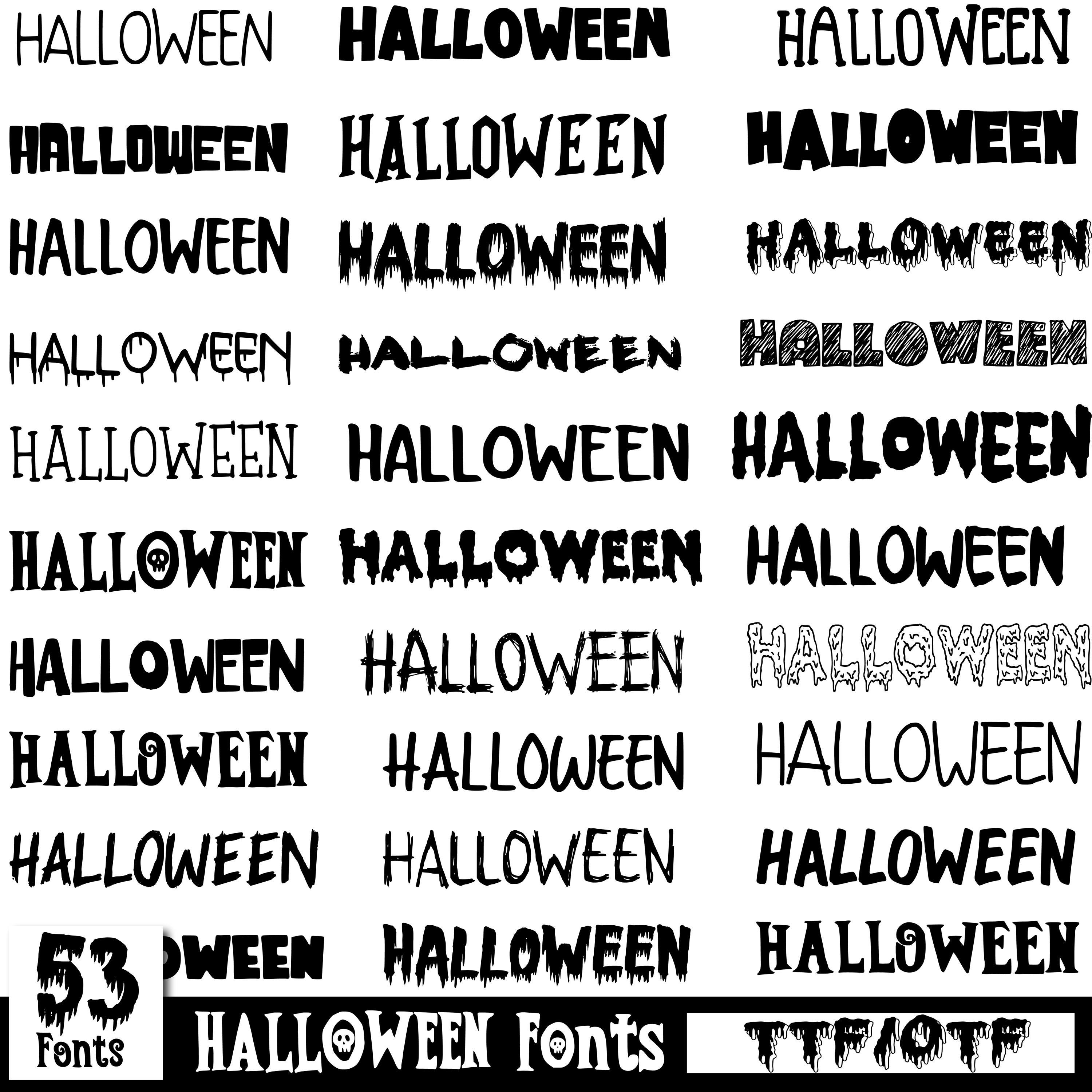 Halloween Font Bundle: Spooky, Dripping, Scary Alphabet (TTF, OTF) - Etsy