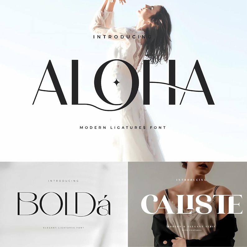 Elegant Font Bundle: Modern Serif, Script & Logo Fonts - Etsy