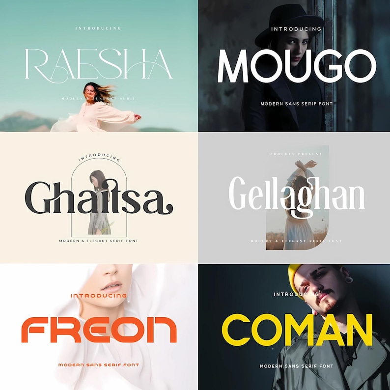 Elegant Font Bundle: Modern Serif, Script & Logo Fonts - Etsy